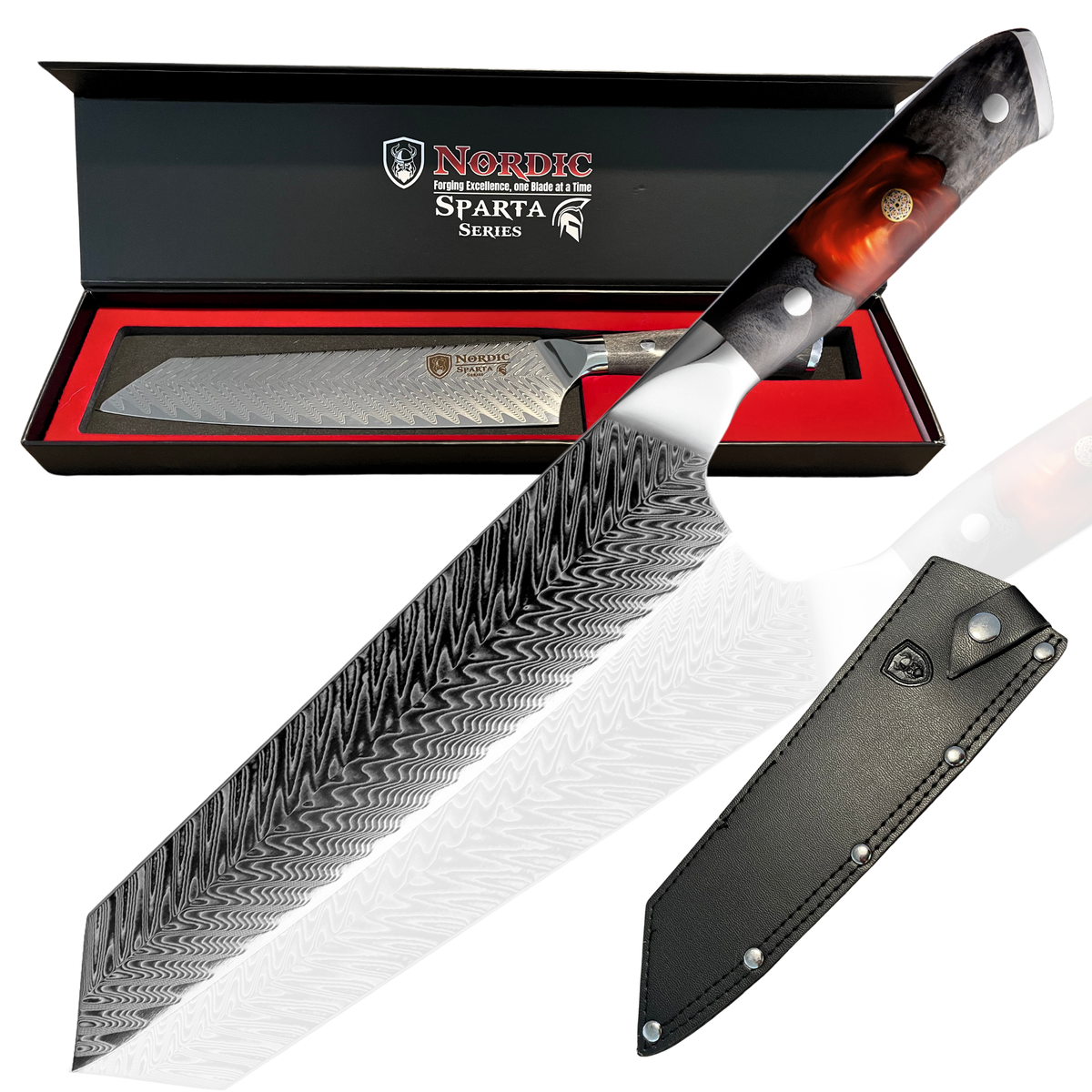 Sparta Series 8.3 inch Damascus Kiritsuke Chef Knife – Nordic